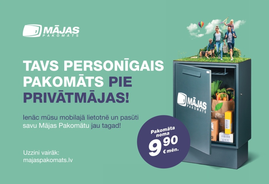 Mājas pakomātā iespējams saņemt dažāda izmēra sūtījumus no vairākiem ...