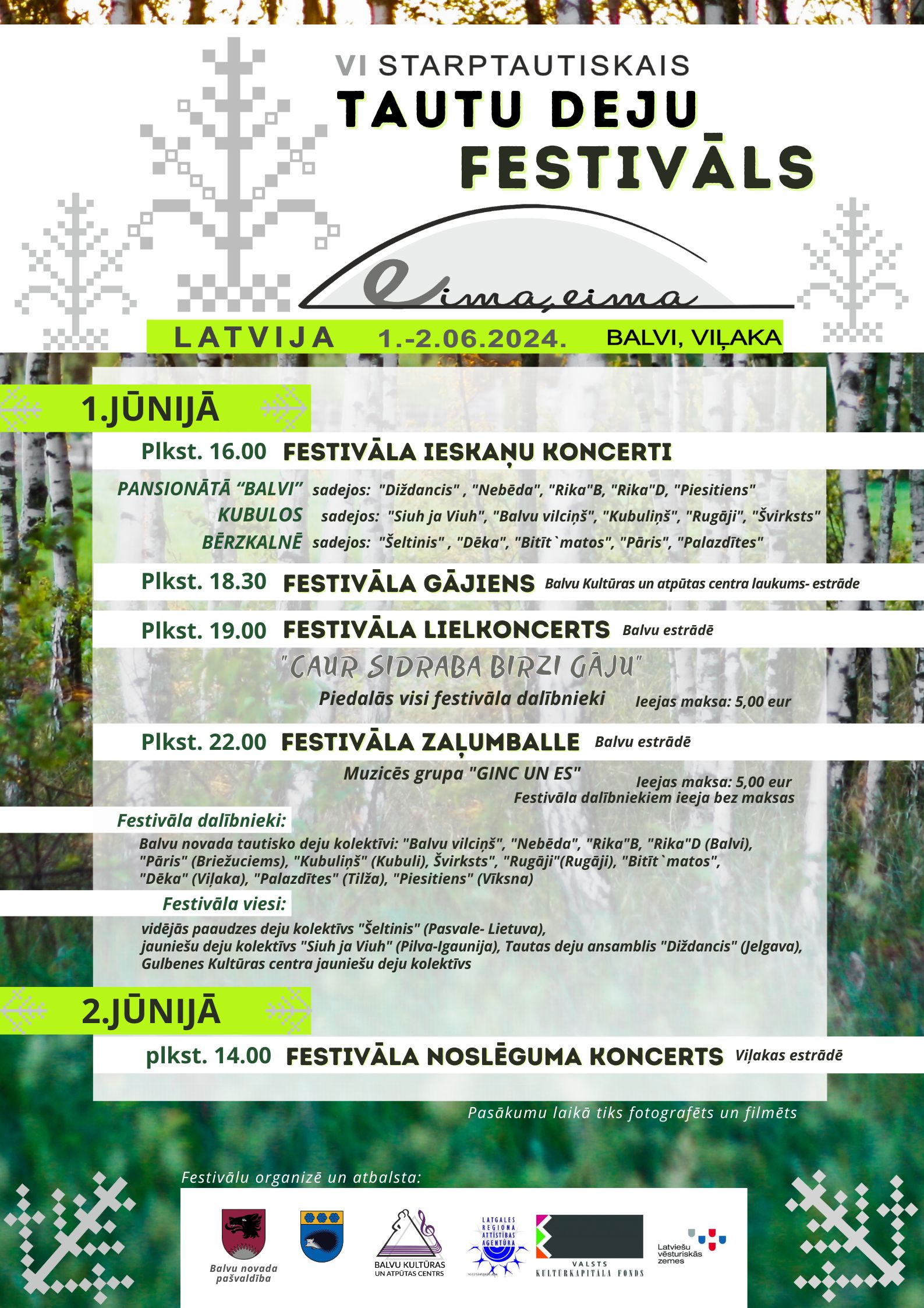 VI Starptautiskais tautu deju festivāls “Eima, eima” Balvu novadā – Viļaka